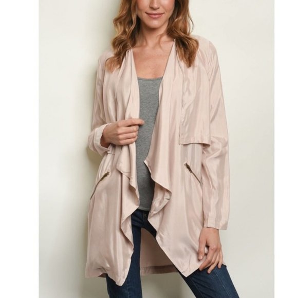 Jackets & Coats | 313 Nwt Boutique Light Blush Open Front Draped Jacket ...